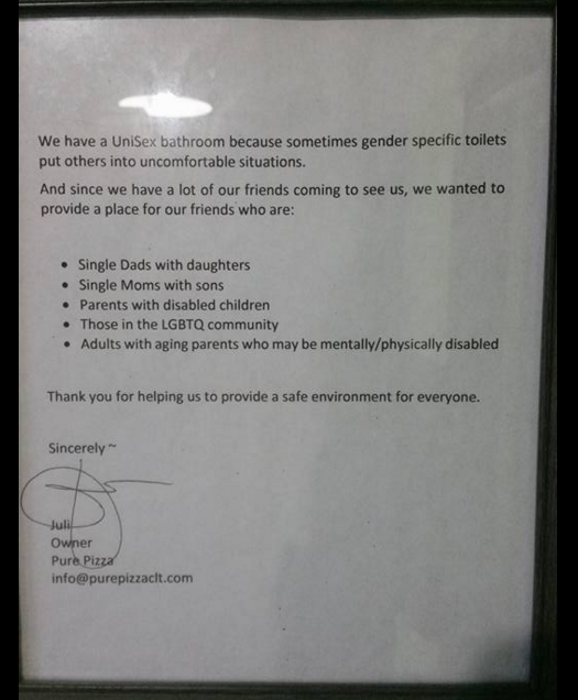 Note in restaurant's bathroom has neighborhood talking | khou.com