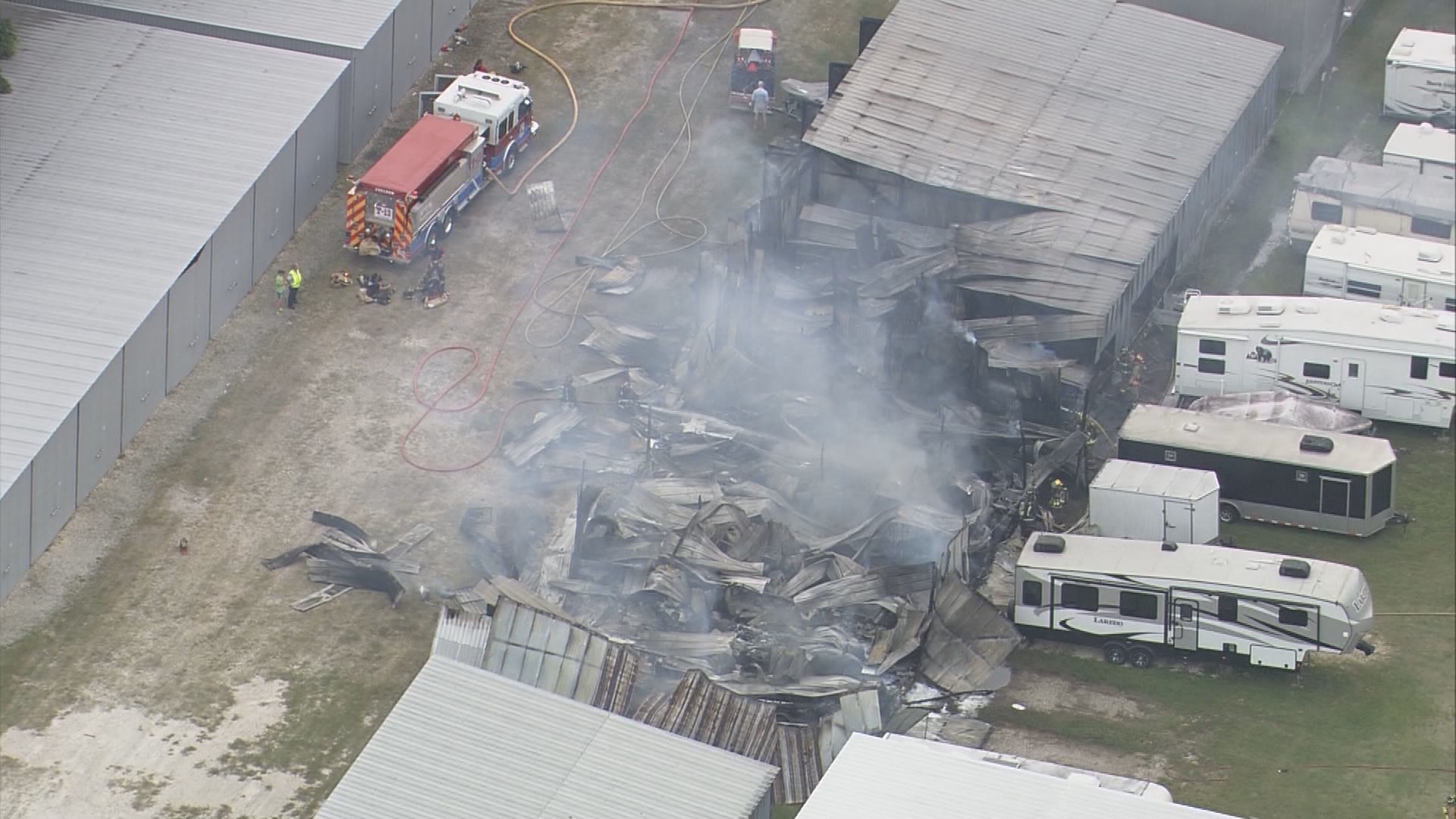 Fire sparks at Huffman storage business | khou.com