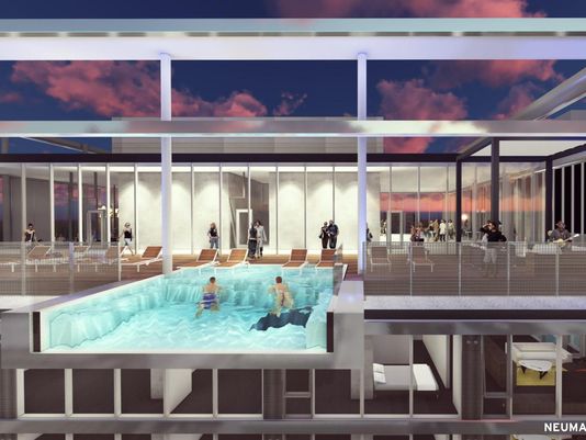 Hanging rooftop pool will let swimmers see 26 stories down | khou.com