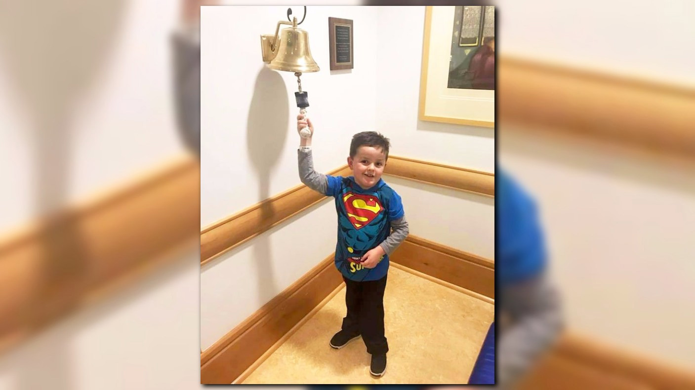 WATCH: Little boy jumps for joy after ringing chemo bell | king5.com
