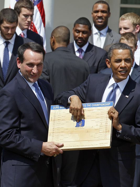 Obama's NCAA tournament bracket puts Duke, North Carolina on center ...