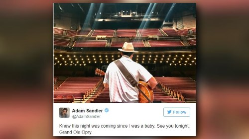 Adam Sandler goes from Opera Man to Opry Man in Nashville | khou.com