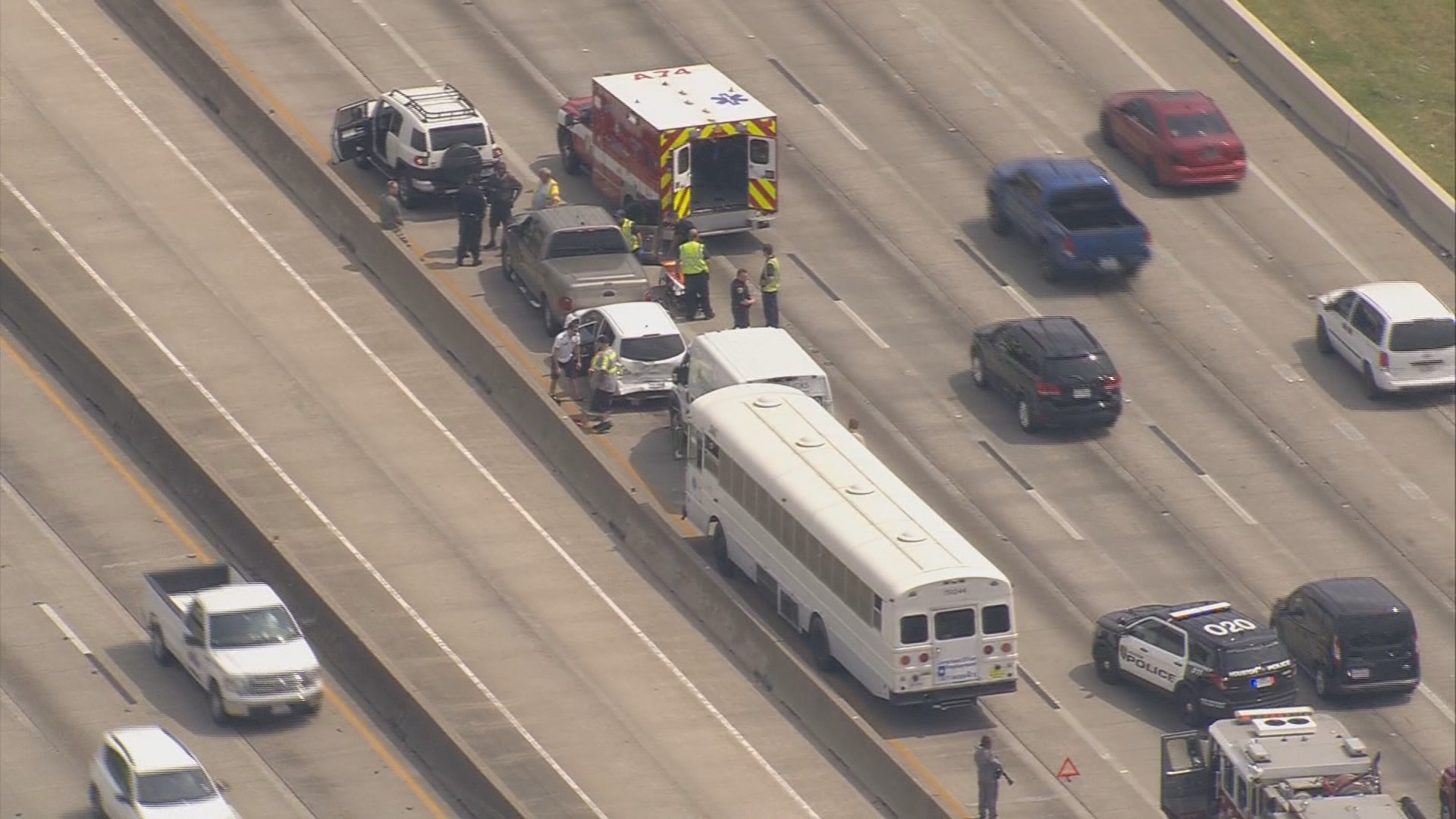 Prison bus involved in accident on North Freeway | khou.com