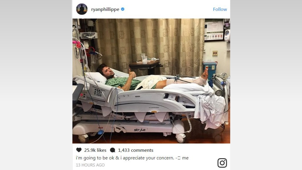 Ryan Phillippe lands in hospital with 'badly broken' leg | khou.com
