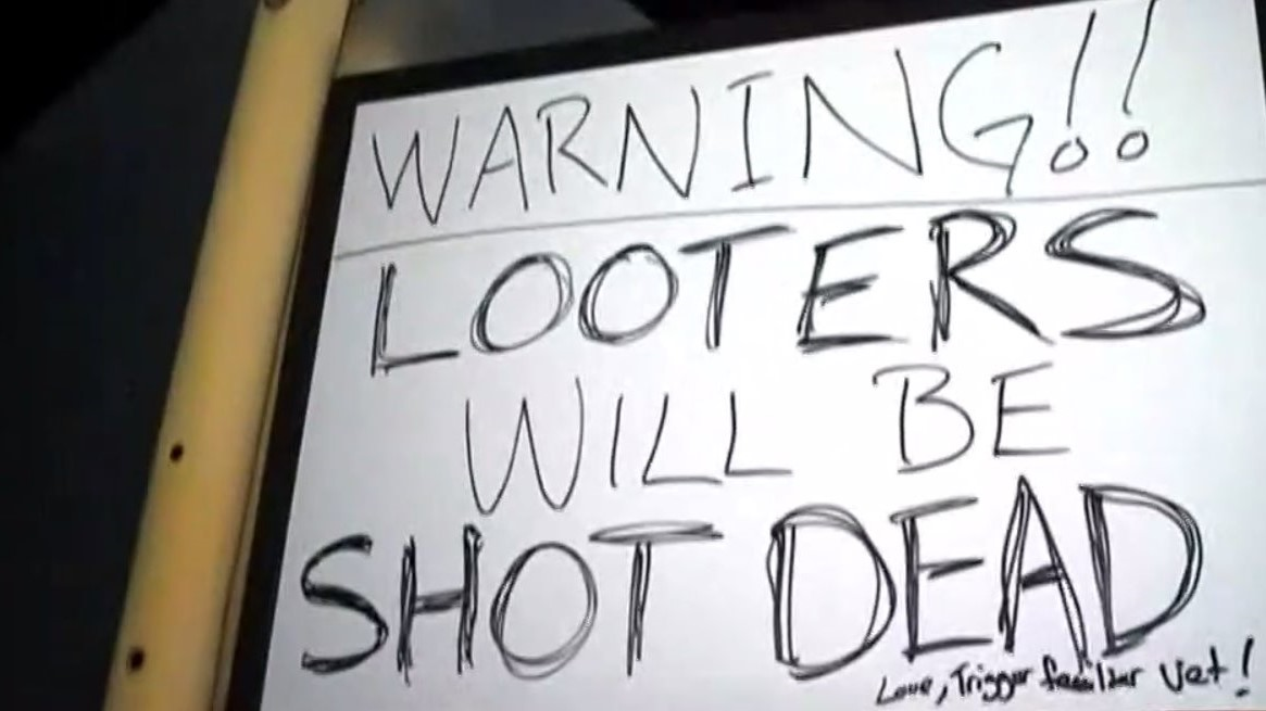 Texas homeowner's sign: 'Looters will be shot dead' | wusa9.com