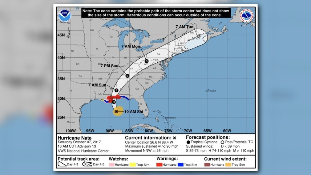 5 Things to Know: Hurricane Nate expected to be a Category 2 storm at ...